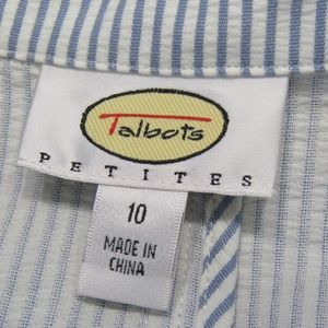 Talbots | Jackets & Coats | New Talbots Blue White Seersucker Blazer P ...